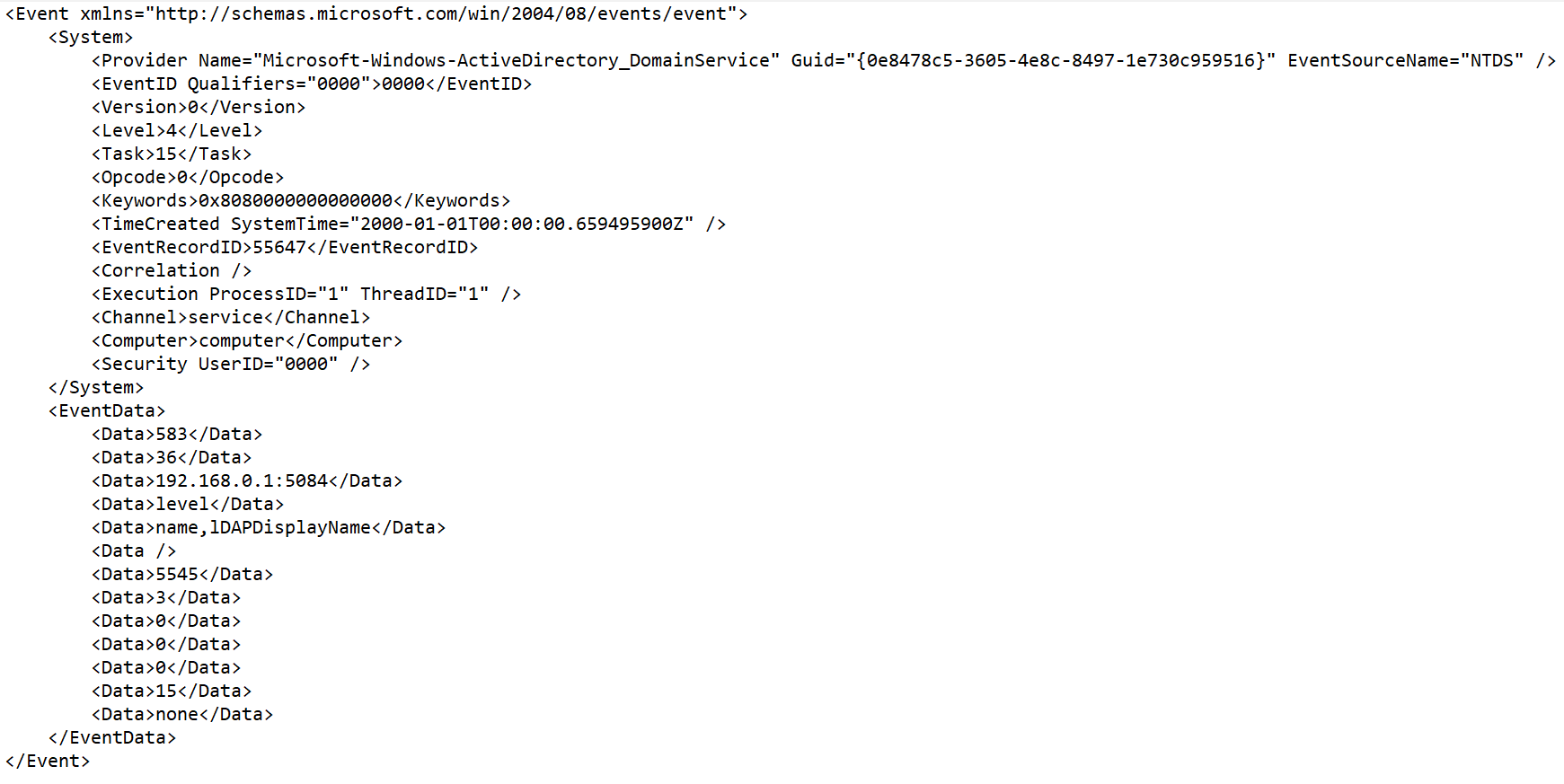 Event parsing settings